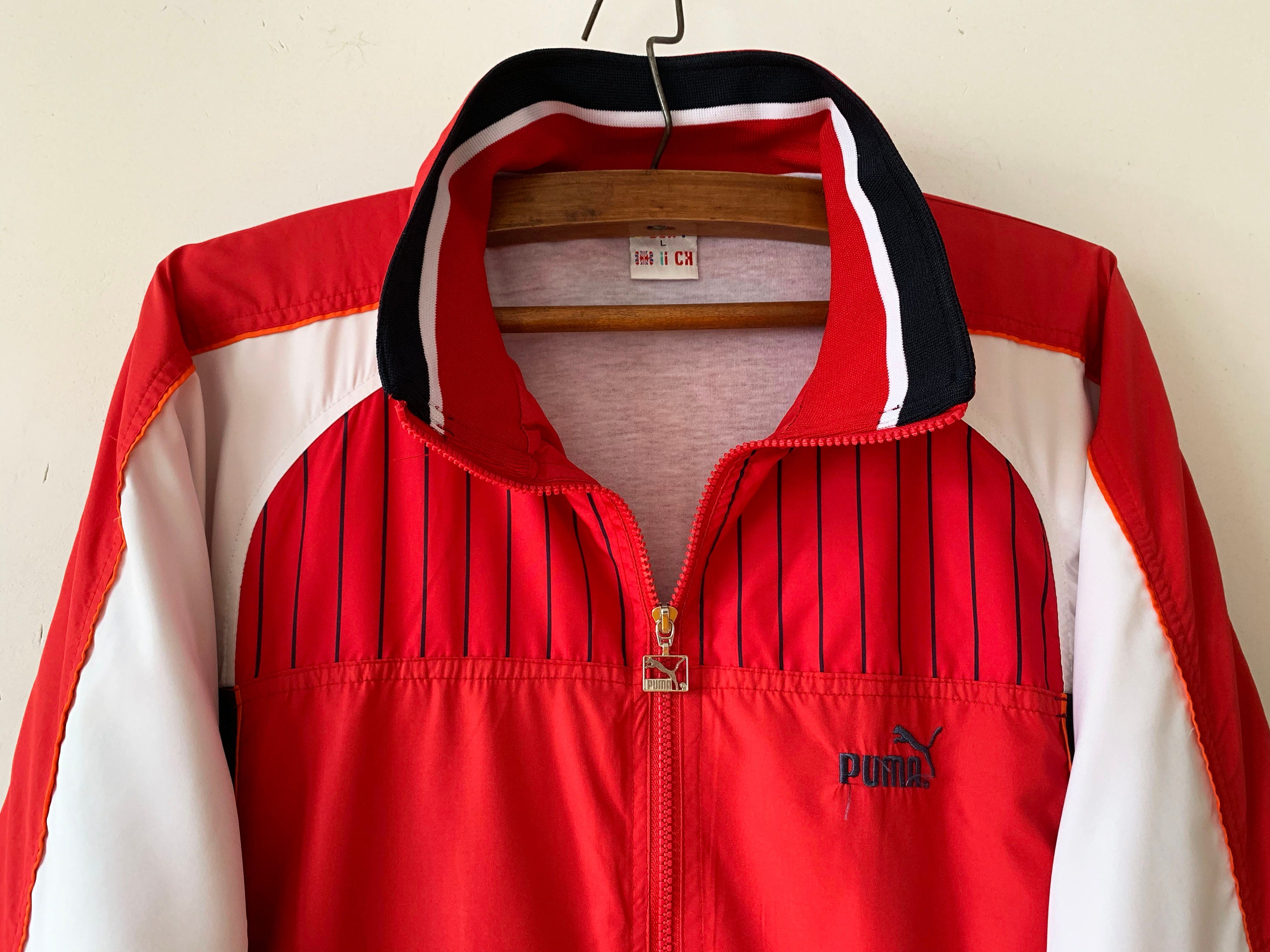 Vintage Red PUMA Jacket Puma Zipper Track Jacket Red Jogging Parka ...
