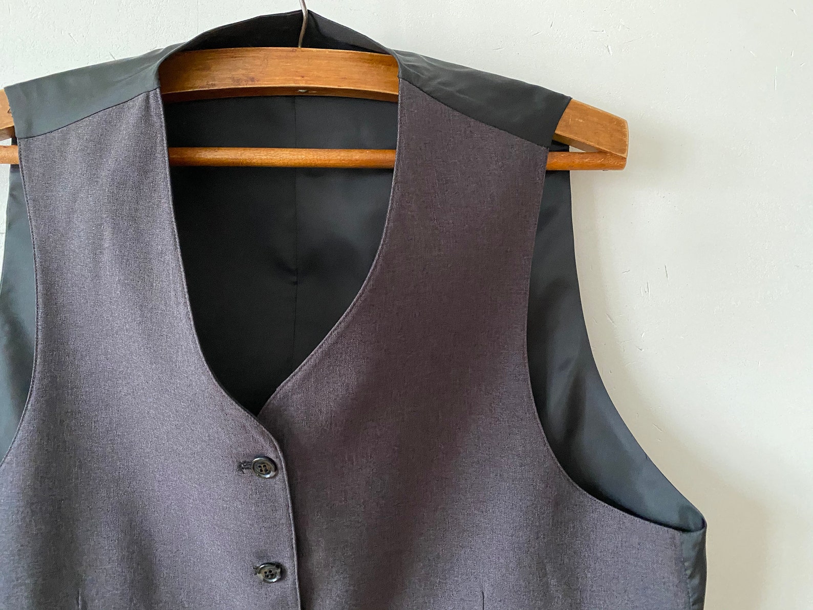 Men's Formal Waistcoat Black Gray Reverse Vest Gentlemen's Edwardian ...