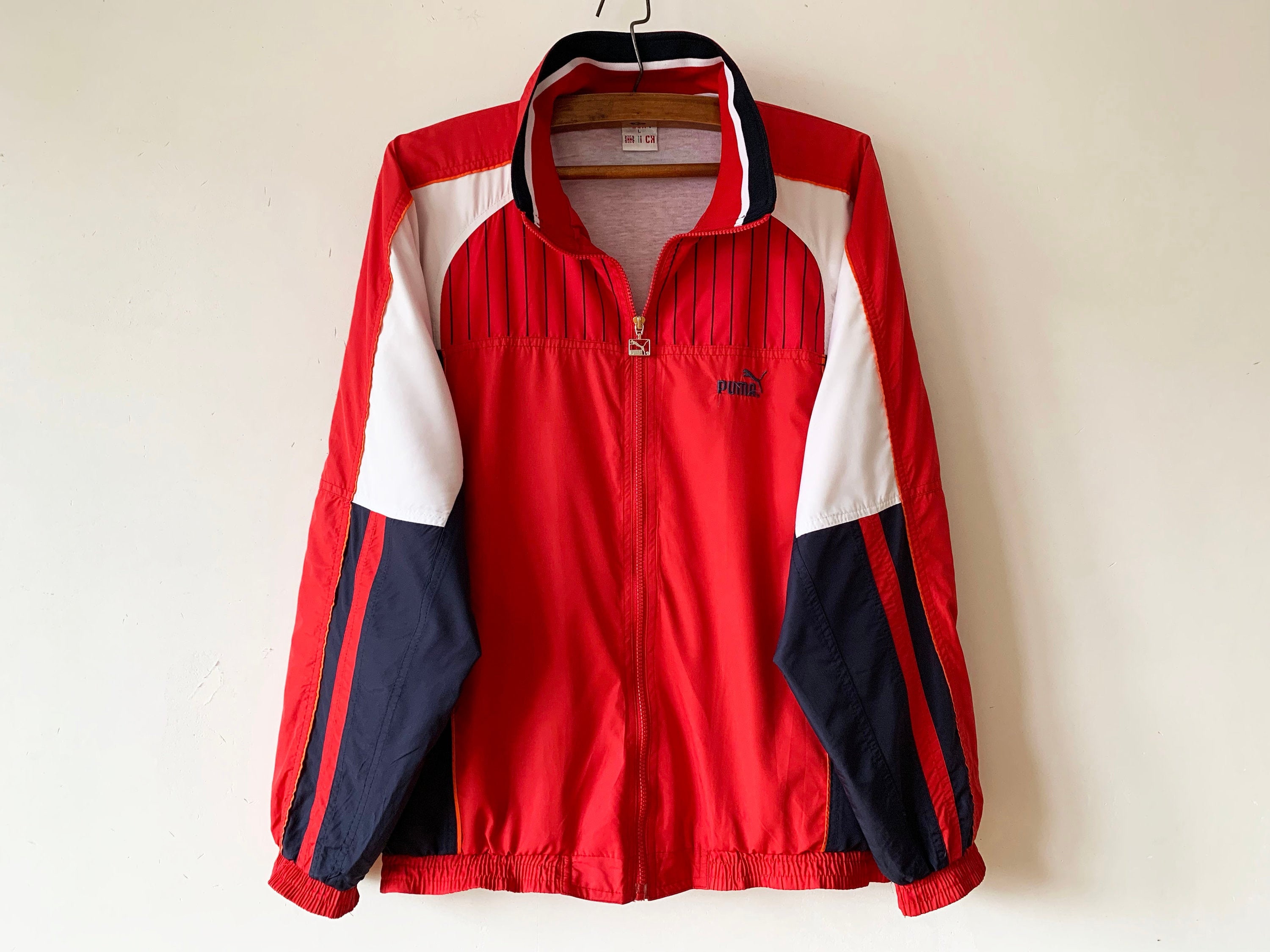 Vintage Red PUMA Jacket Puma Zipper Track Jacket Red Jogging Parka ...