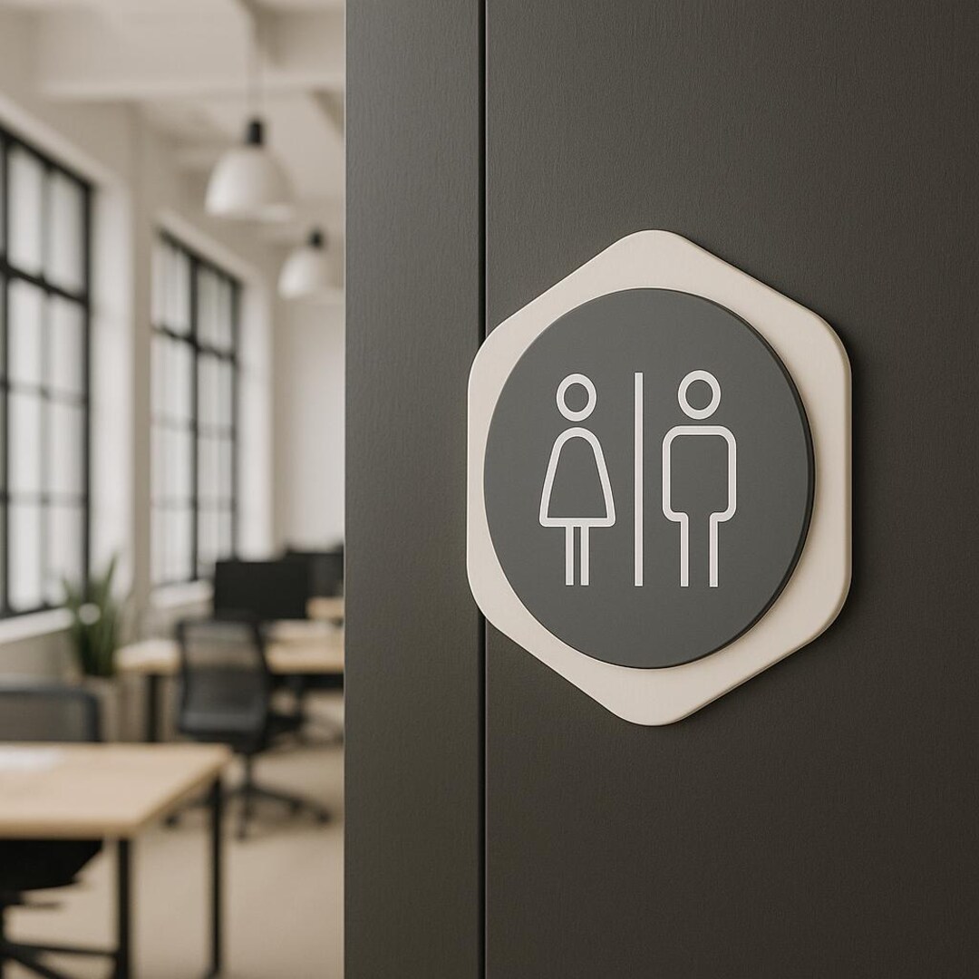 Custom Acrylic Washroom Sign | Minimalist Toilet Door Plaque - Etsy UK