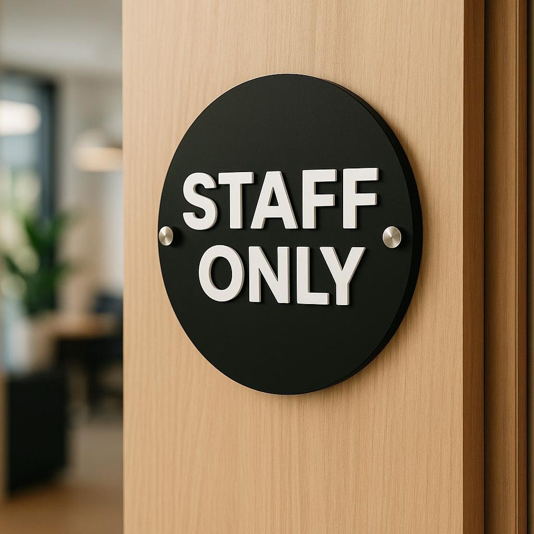 3D Acrylic Staff Only Door Sign | Custom Business Logo Plaque | Office ...