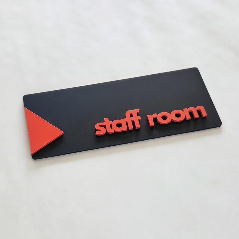 Custom 3D Door Sign | Staff Room Business Office Hotel Wayfinding ...
