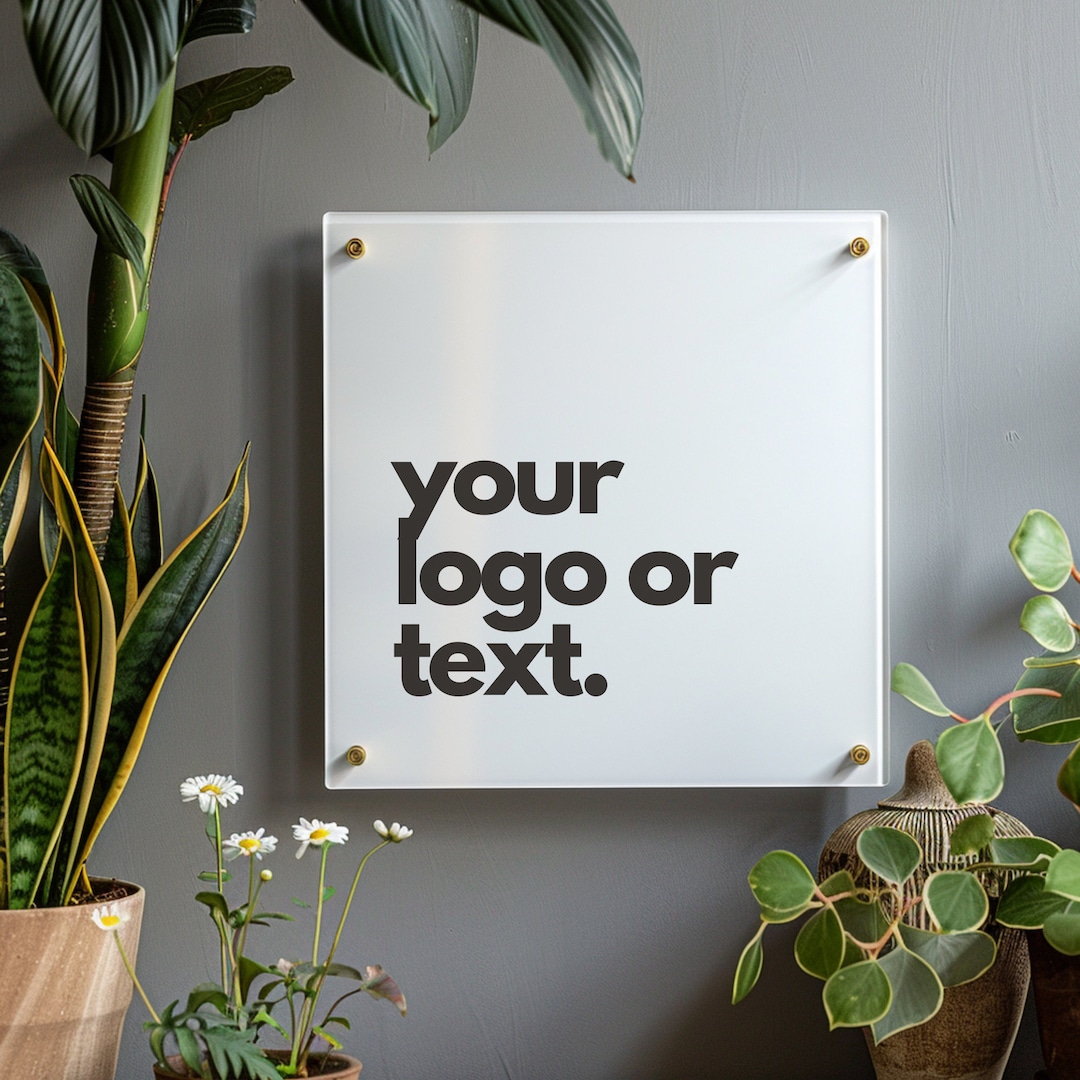 Personalised Square Acrylic Sign, Business Information Plaque, Company ...