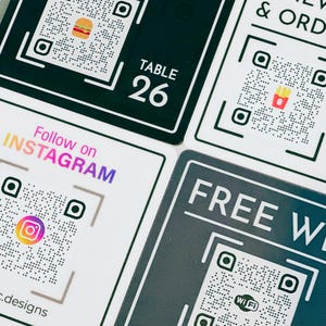 Customizable QR Code Table Plaque for Restaurant Menu, Room Service ...