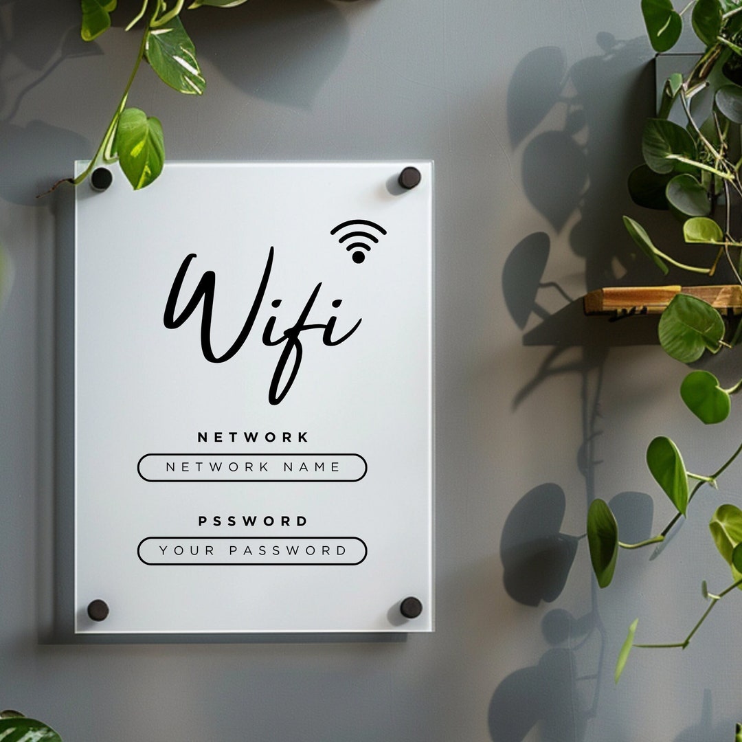 Personalised Wifi Sign for Small Business, Wifi Wall Plaque for Home ...