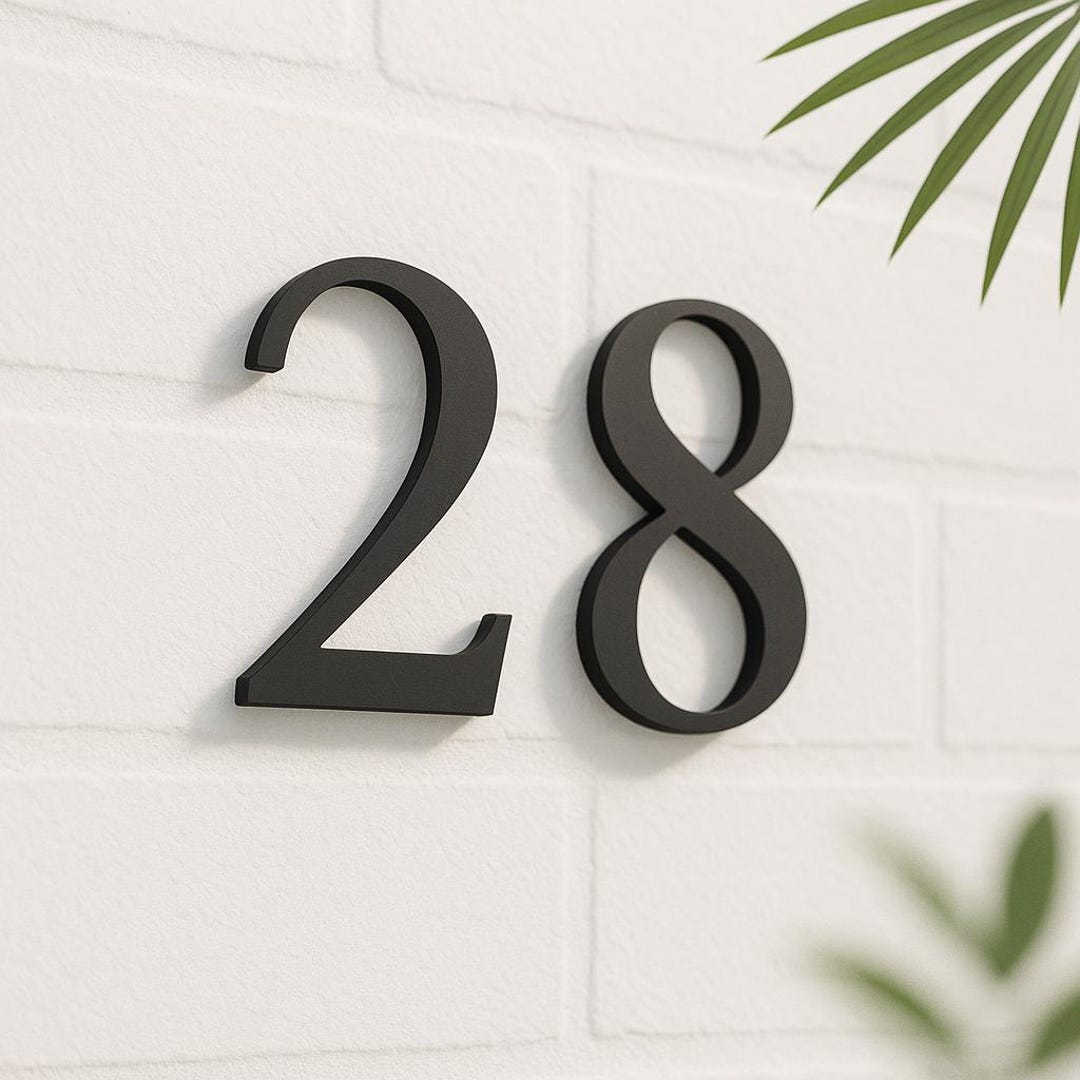 Modern Floating House Numbers – Laser Cut Acrylic Door Address Sign ...