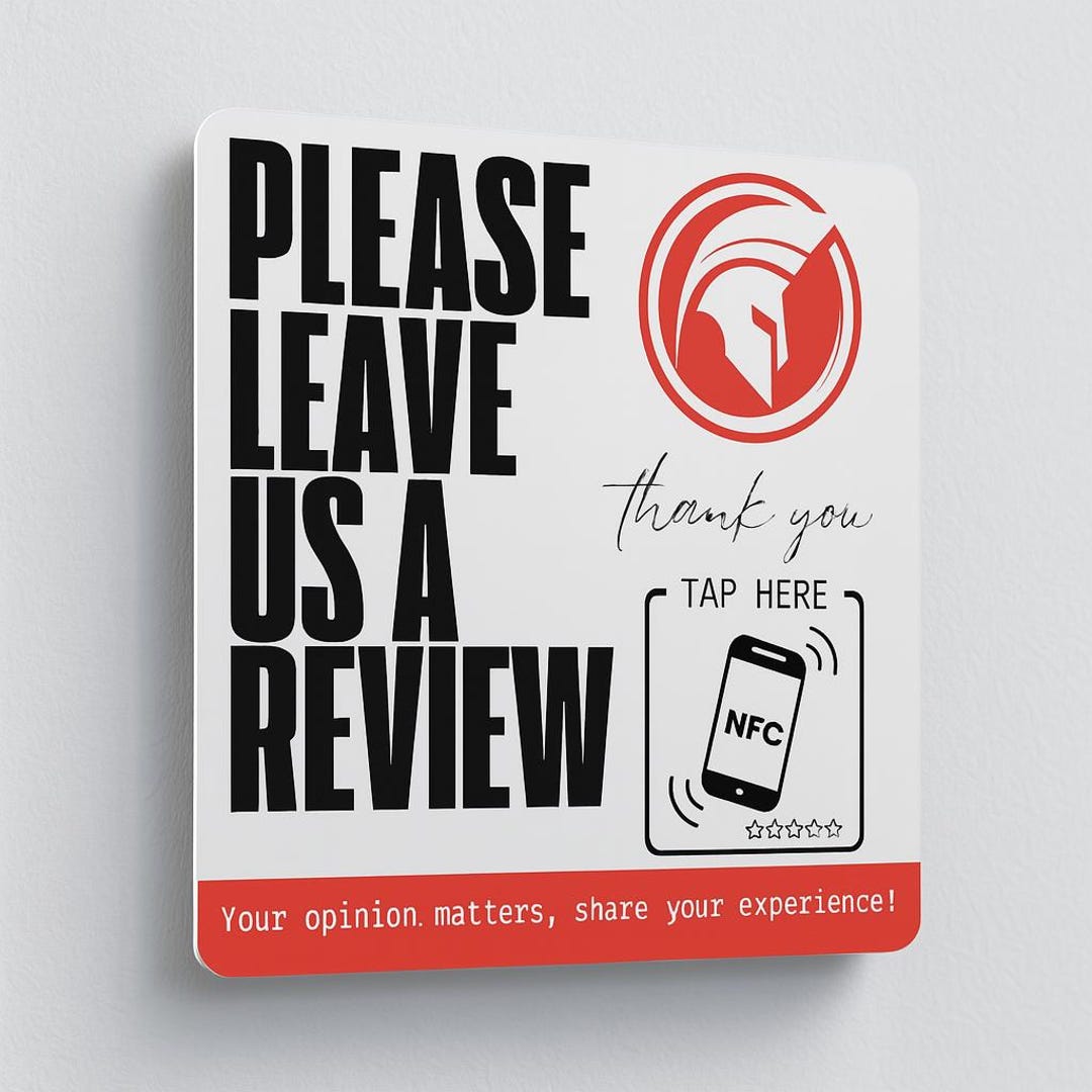 Custom NFC Review Sign: Logo QR Code Acrylic Plaque - Etsy