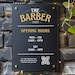 Barber Shop Opening Acrylic Sign, External Business Hours Sign ...