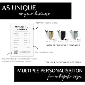 Custom Printed Acrylic Business Hours Sign, Personalised Shop Opening ...