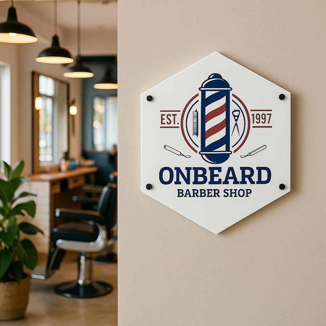 Custom Acrylic Business Logo Sign | 3D Office Reception Signage | Salon ...