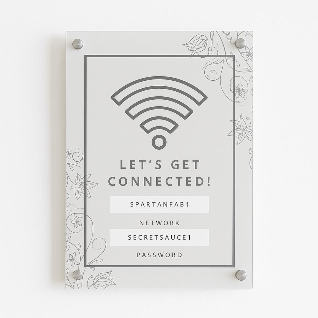 Minimalist QR Code Wifi Sign: Scan-to-connect Acrylic Plaque for Home ...