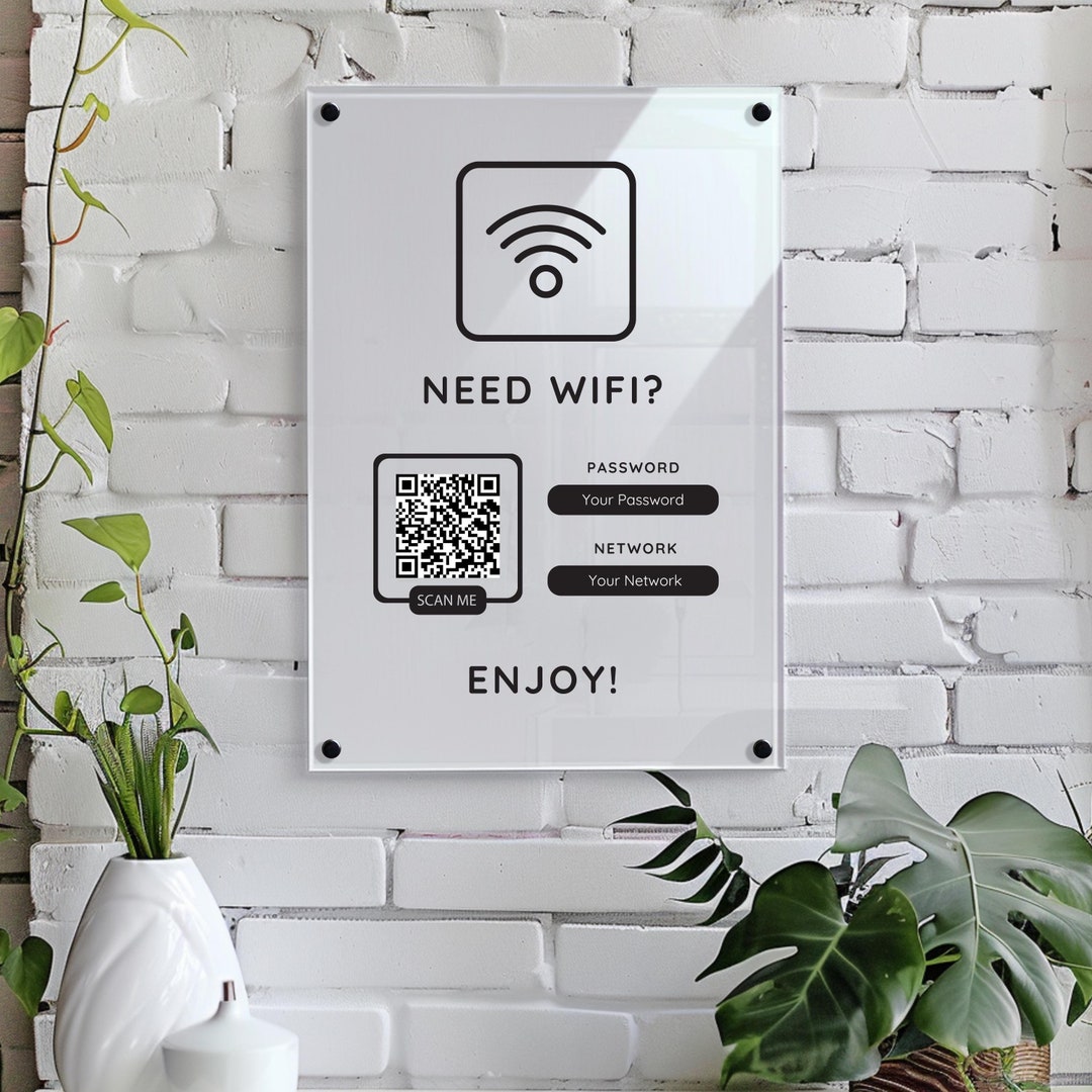 Personalised Wifi Sign for Small Business, Wifi Wall Plaque for Home ...