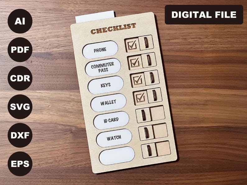 CHECKLIST BOARD Laser Cut File - Etsy