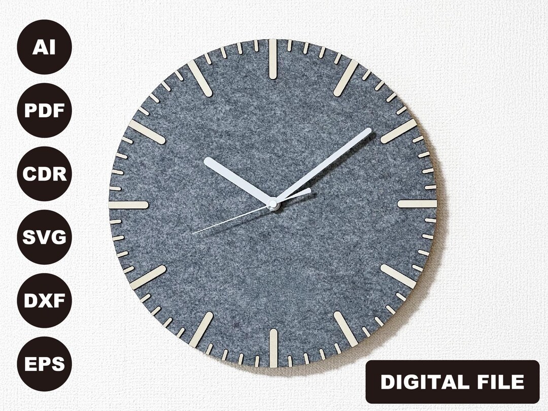 FELT CLOCK FACE Laser Cut File - Etsy