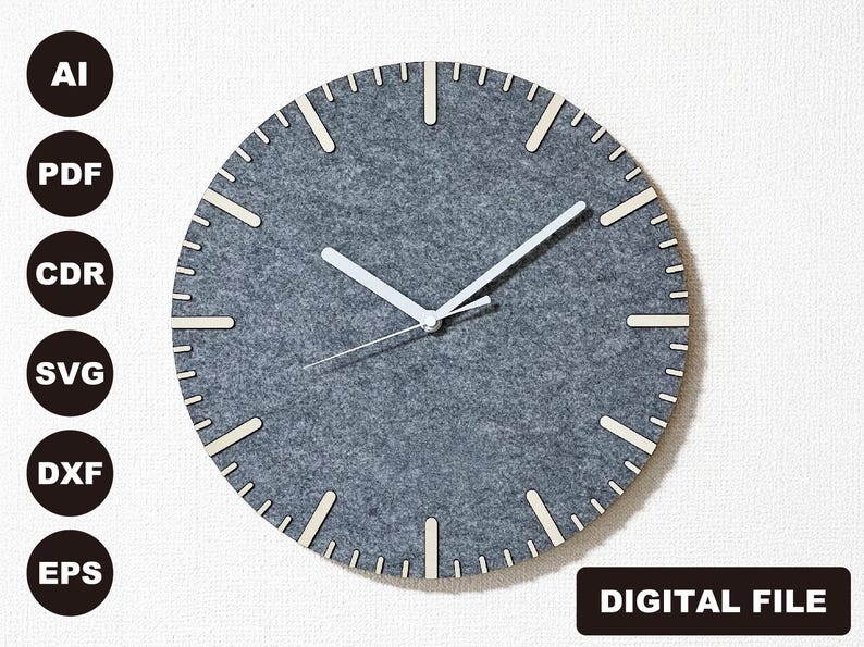 FELT CLOCK FACE Laser Cut File - Etsy