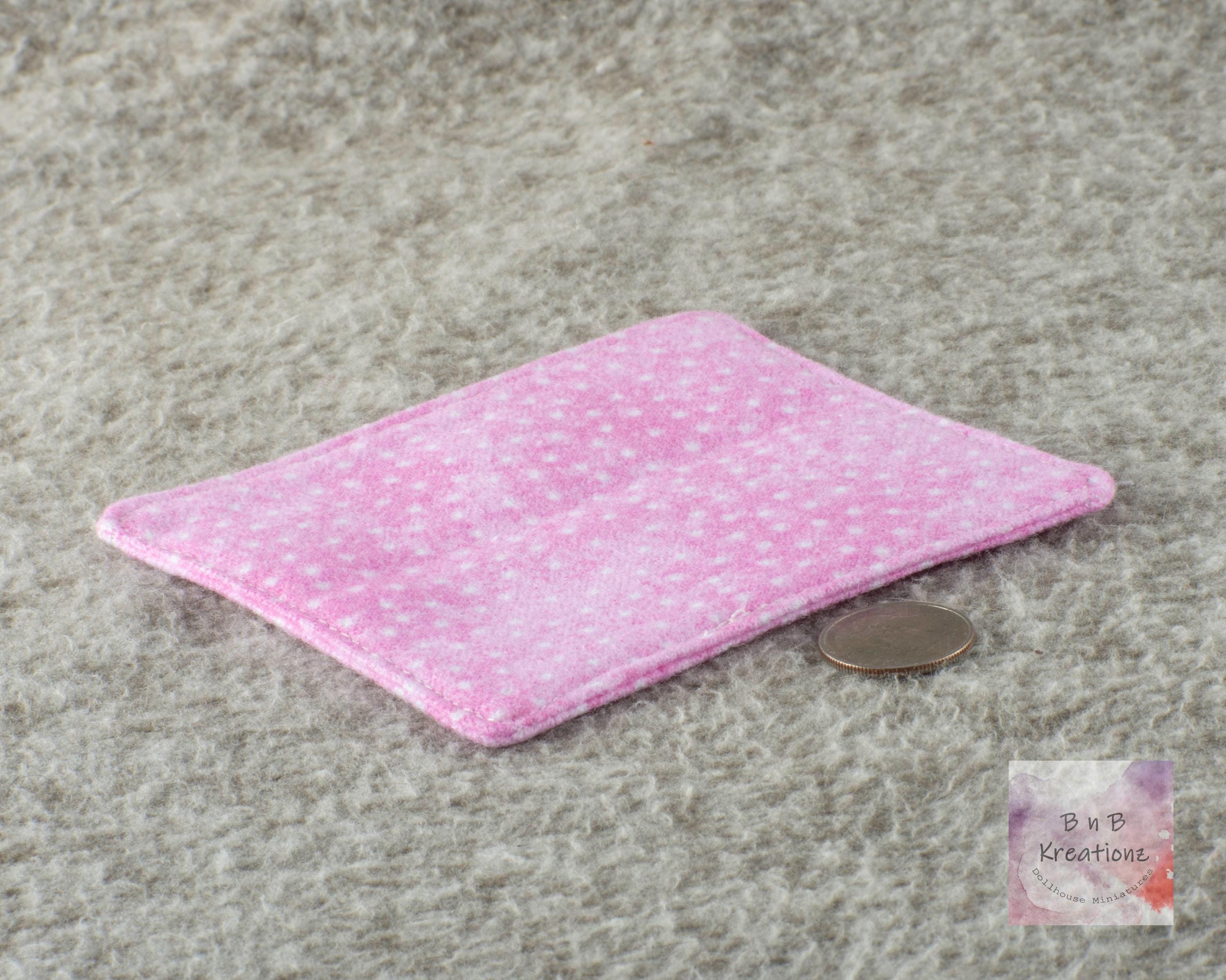 Miniature Baby Blanket in Pink & Purple Dots for 1:12 Scale Dollhouse ...
