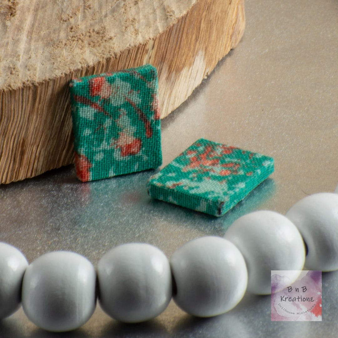 Miniature Wall Art Panel in Teal & Pink for 1:12 Scale Dollhouse ...