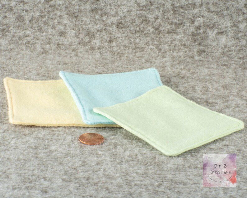Miniature Baby Blanket in Pastel Flannel for 1:12 Scale Dollhouse ...