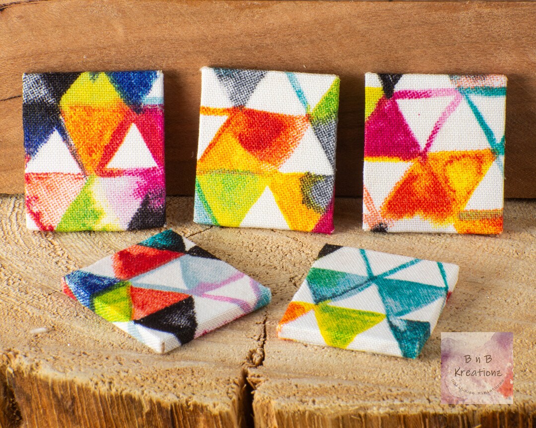 Miniature Wall Art in Watercolor Rainbow Triangles Print for 1:12 Scale Dollhouse Miniature - Etsy