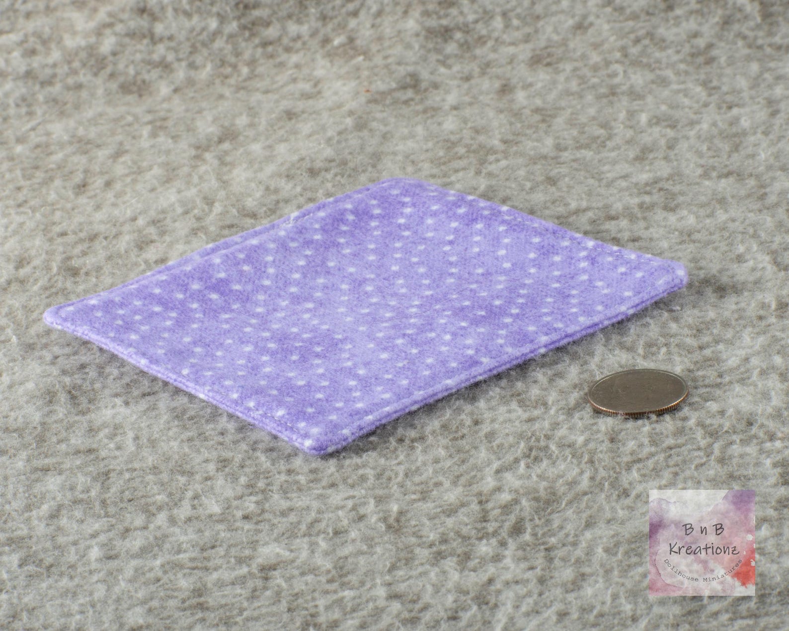 Miniature Baby Blanket in Pink & Purple Dots for 1:12 Scale Dollhouse ...