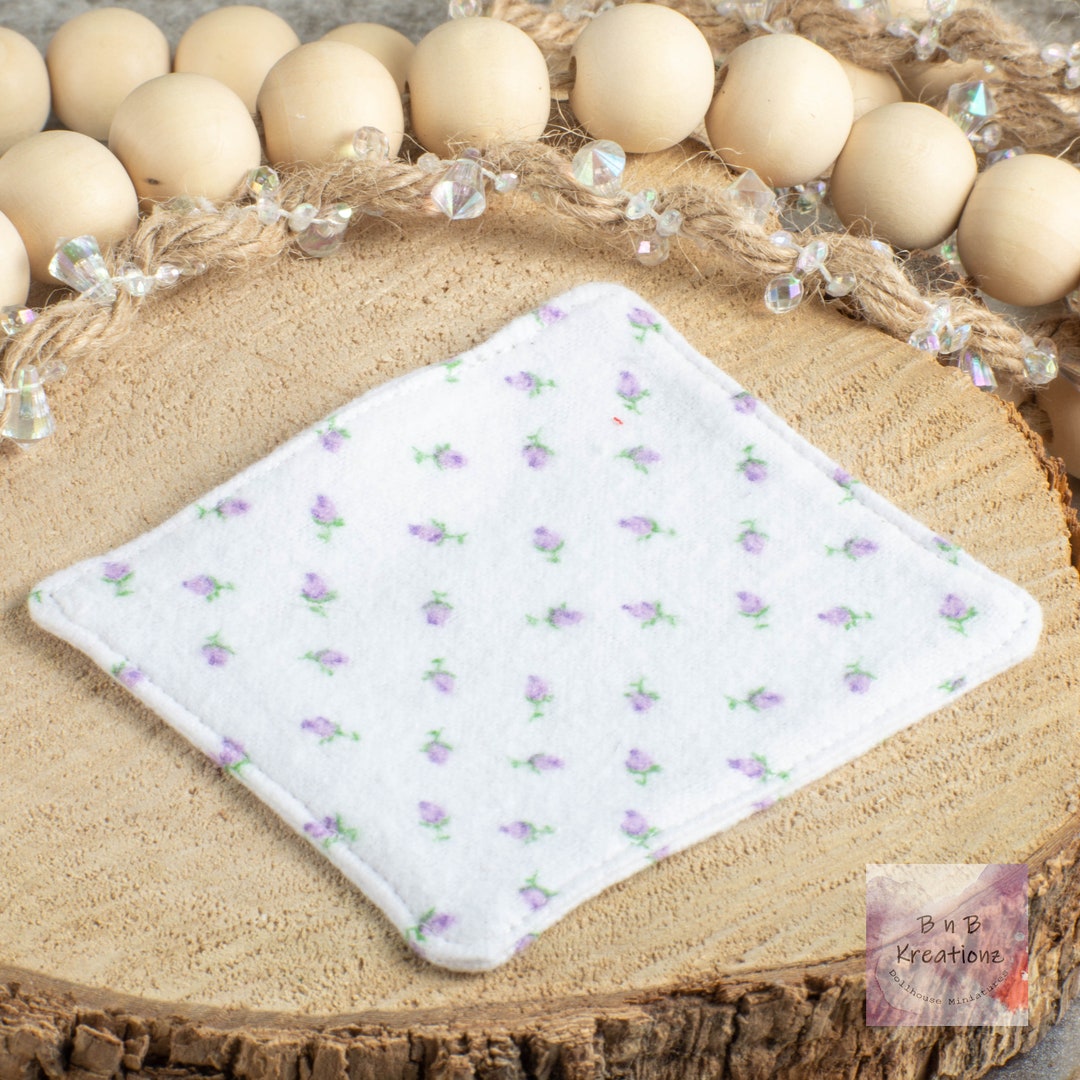 Miniature Baby Blanket Flannel White W/ Purple Roses - Etsy