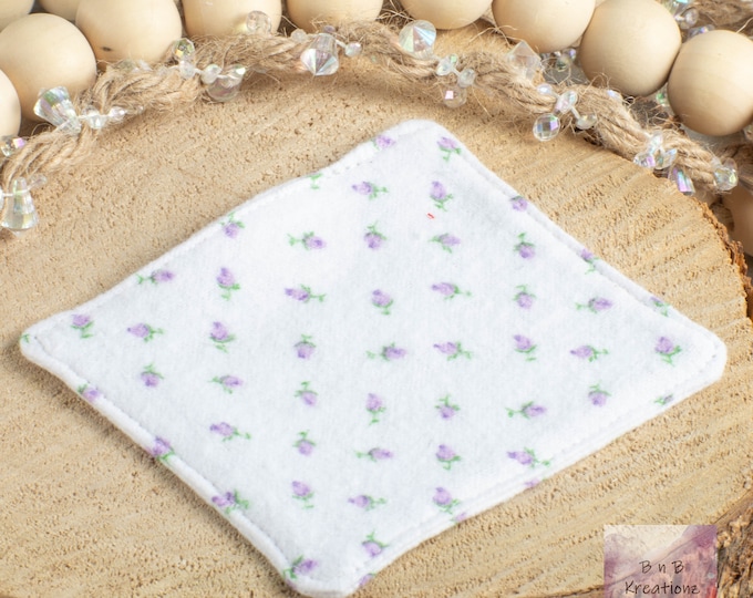 Miniature Flannel Baby Blanket in White With Purple Roses for 1:12 ...