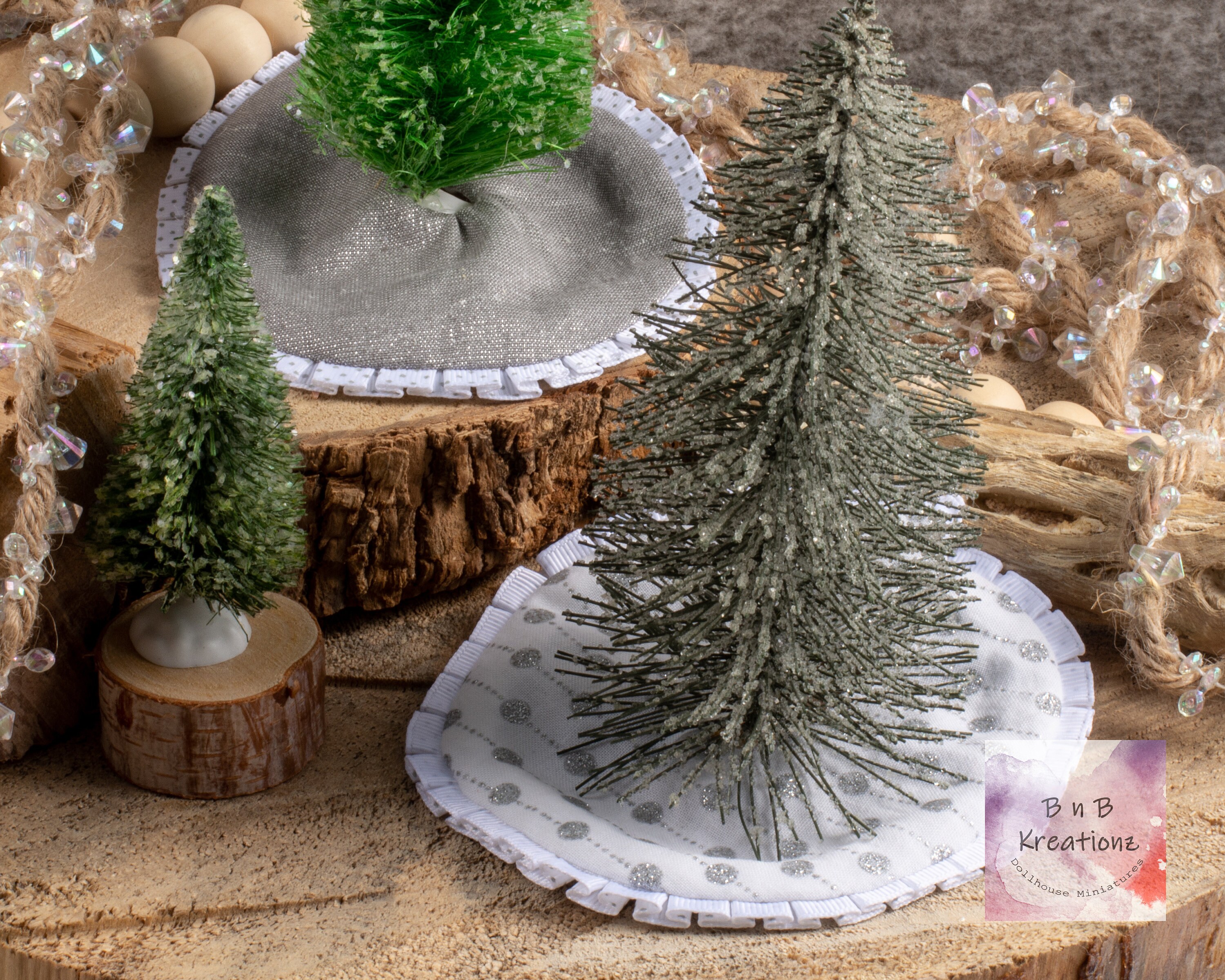 Miniature Tree Skirt Double Sided Silver Shimmer & Sparkle - Etsy
