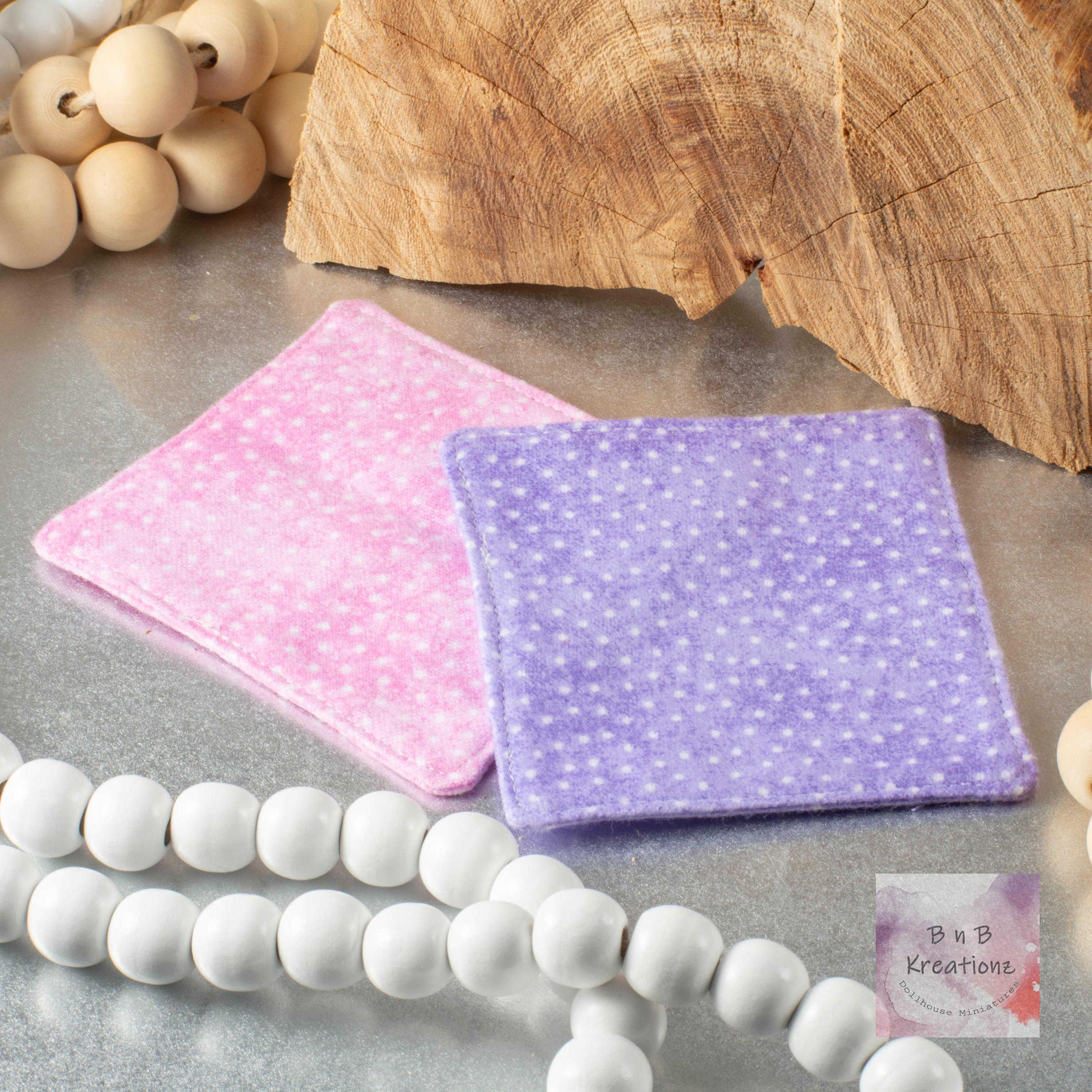Miniature Baby Blanket in Pink & Purple Dots for 1:12 Scale Dollhouse ...