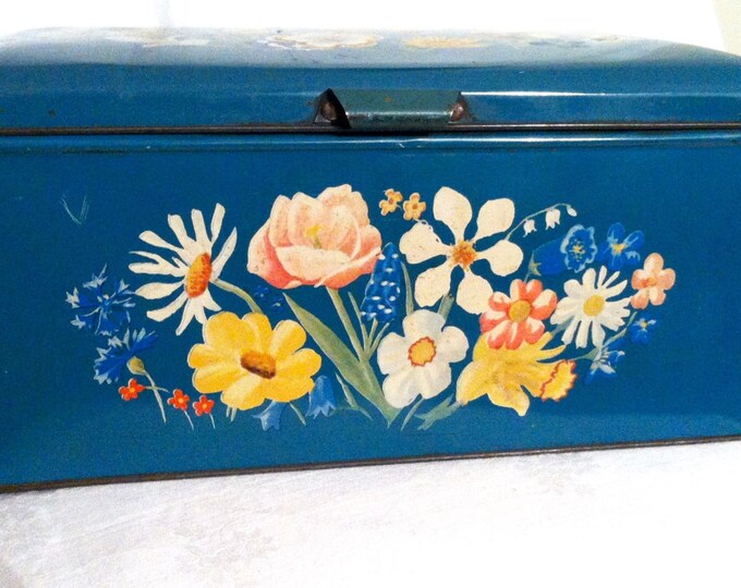 Large Swedish Hand Painted Lidded Tin Box. Grandmas Breadbox. Swedish ...