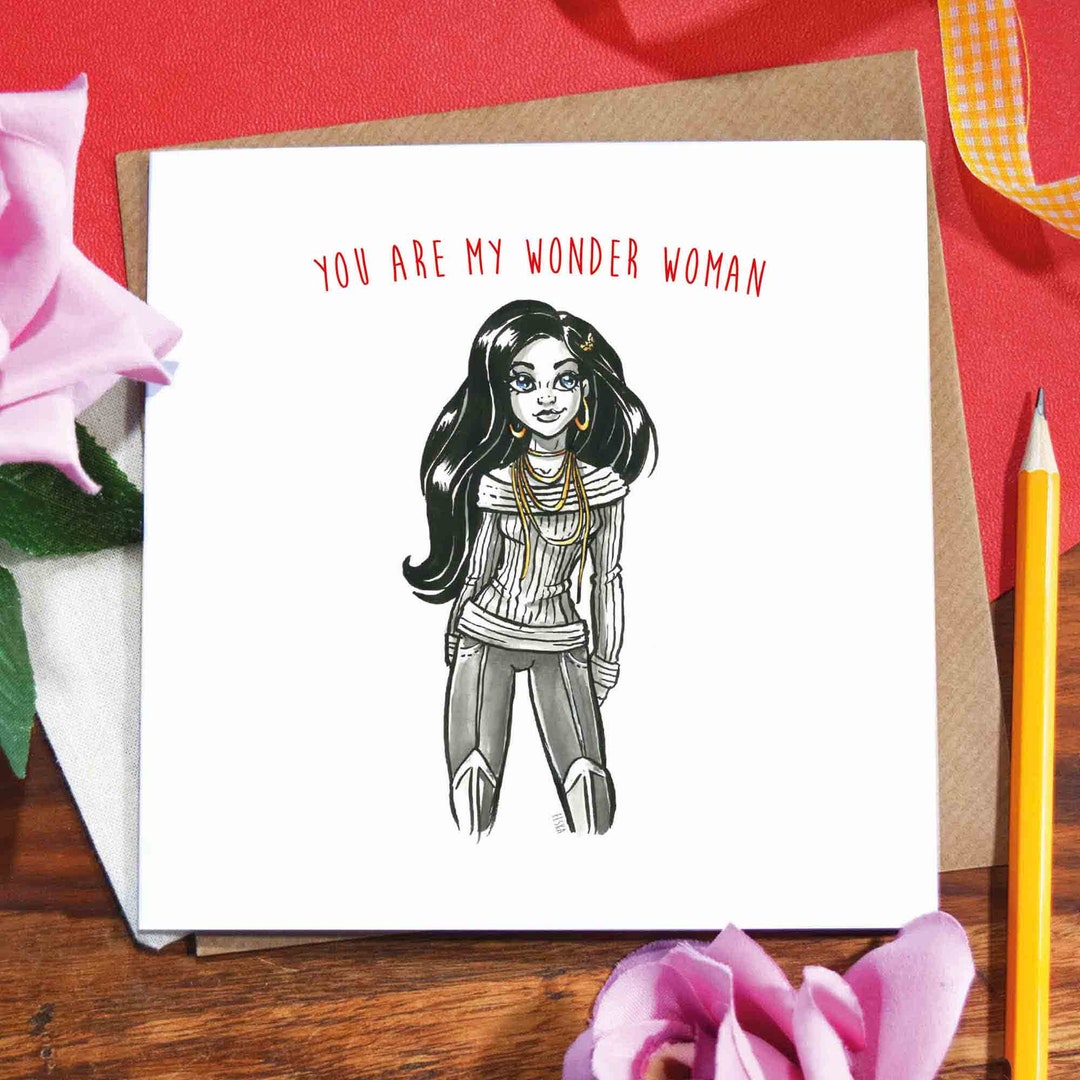 Love Greeting Card / Wonder Woman / Hero / Heroine / Gold - Etsy