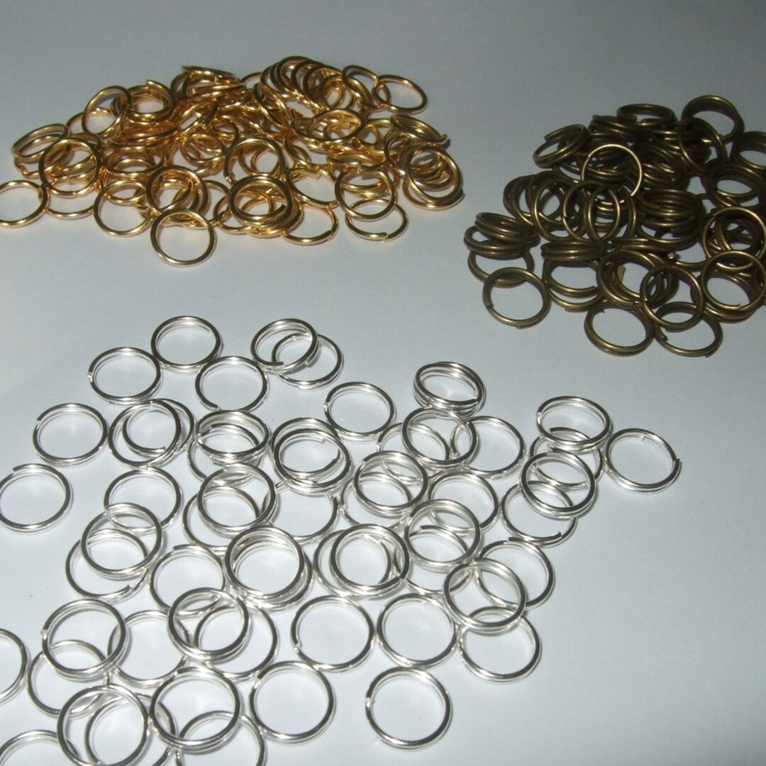 200 X Single or Split Ring Style Bronze Silver & Gold Colour Open Jump ...