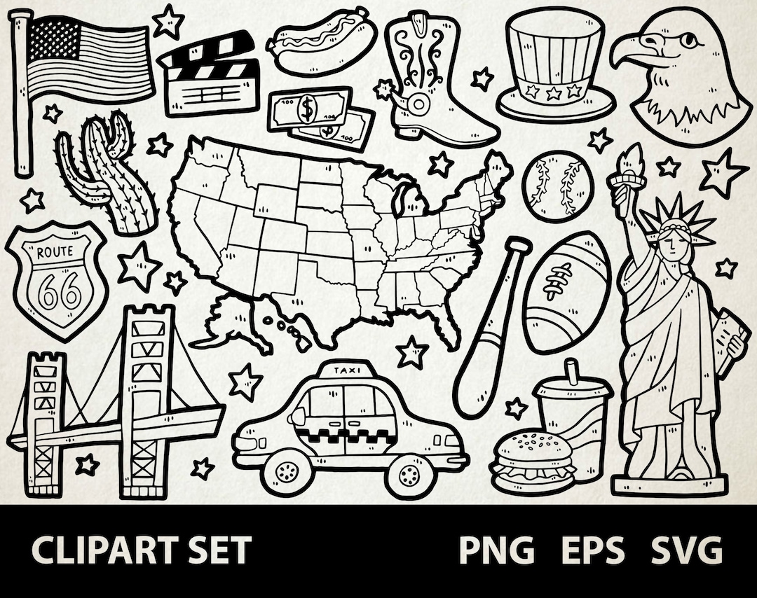 United States of America / Digital Clip Art Graphics / SVG, PNG, EPS ...