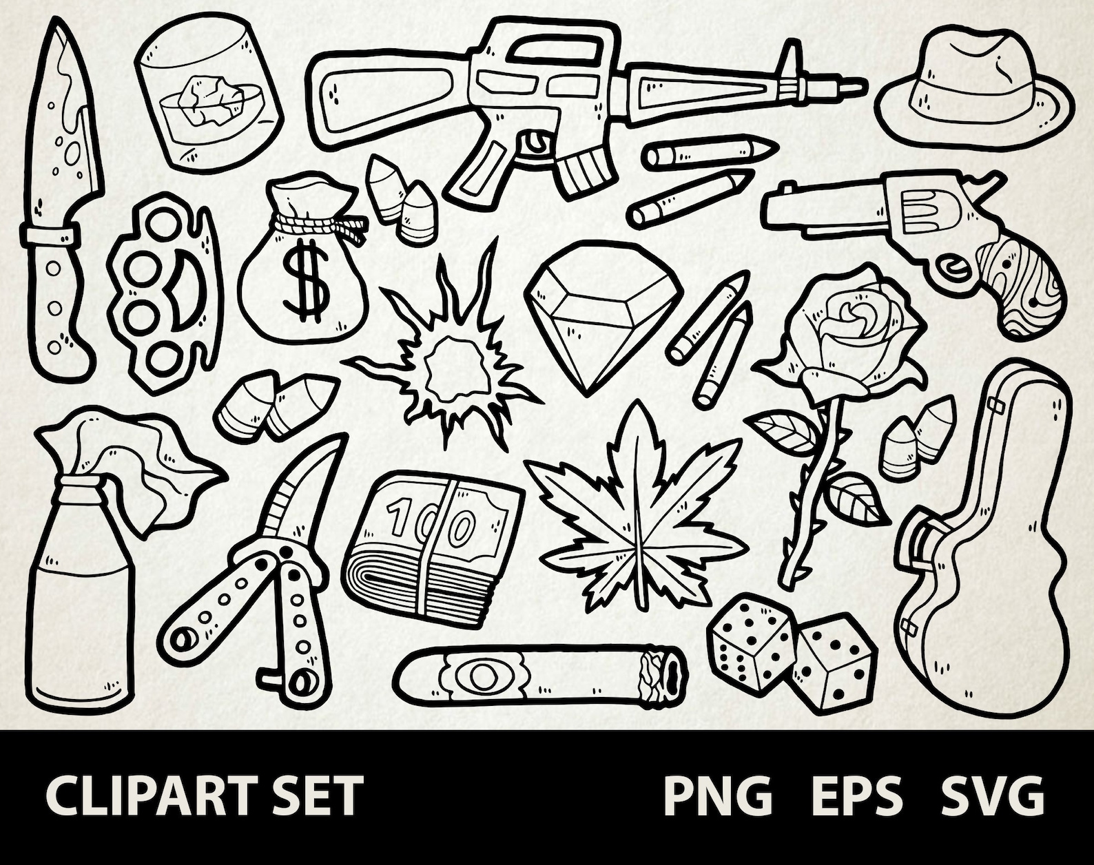 Mafia / Digital Clip Art Graphics / SVG, PNG, EPS / Crime, Money, Drugs ...