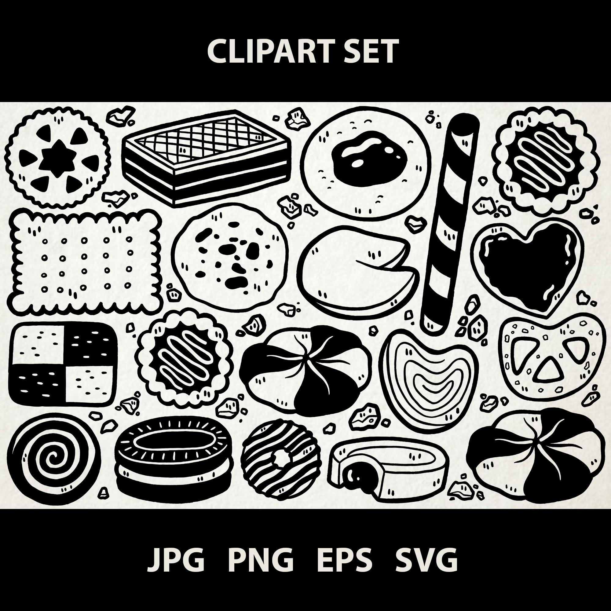 Cookies Clipart | Jpg, Png, Eps, Svg | Ilustração de Arte de Linha ...