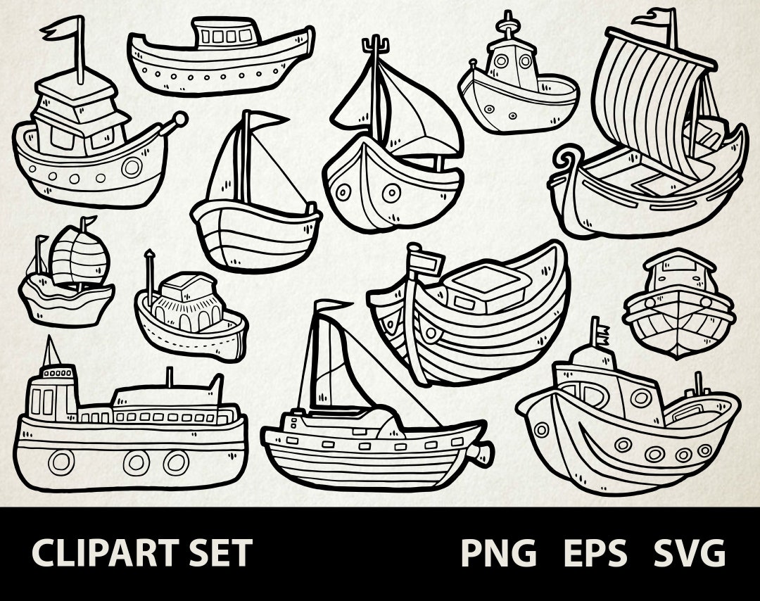 Boats & Ships / Digital Clip Art Graphics / SVG, PNG, EPS / Sailing ...