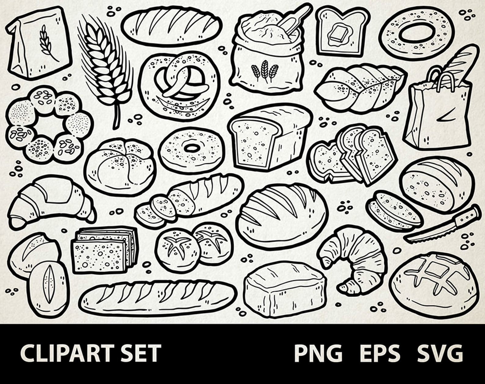 Bread / Digital Clip Art Graphics / SVG, PNG, EPS / Baking, Bakery ...