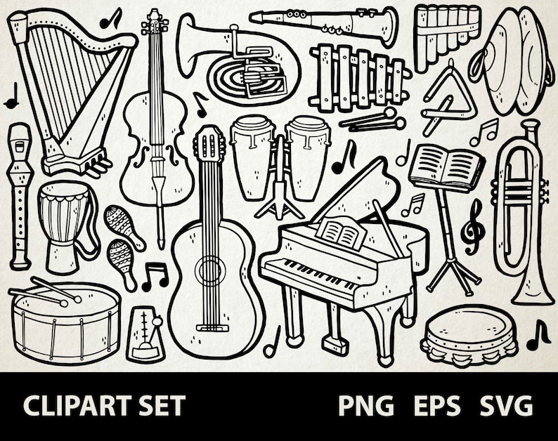 Orchestra / Digital Clip Art Graphics / SVG, PNG, EPS / Instruments ...