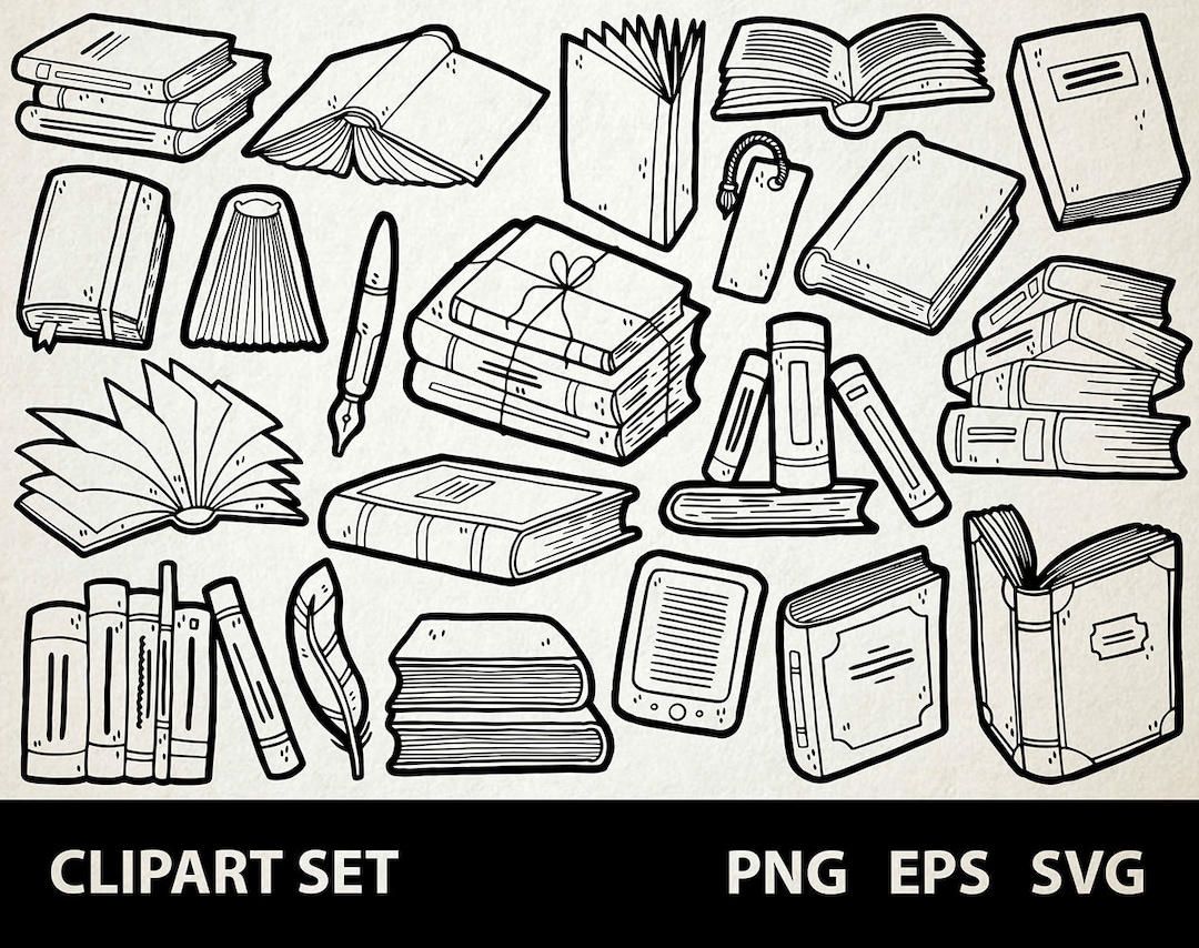Books / Digital Clip Art Graphics / SVG, PNG, EPS / Reading, Bookmark ...