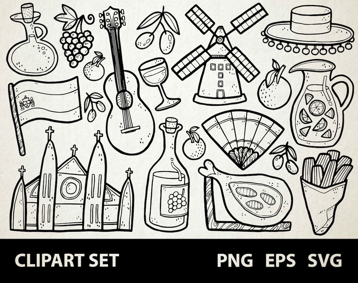Spain / Digital Clip Art Graphics / SVG, PNG, EPS / Europe, España ...