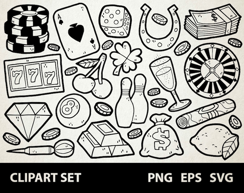 Casino / Digital Clip Art Graphics / SVG, PNG, EPS / Gambling, Slots ...