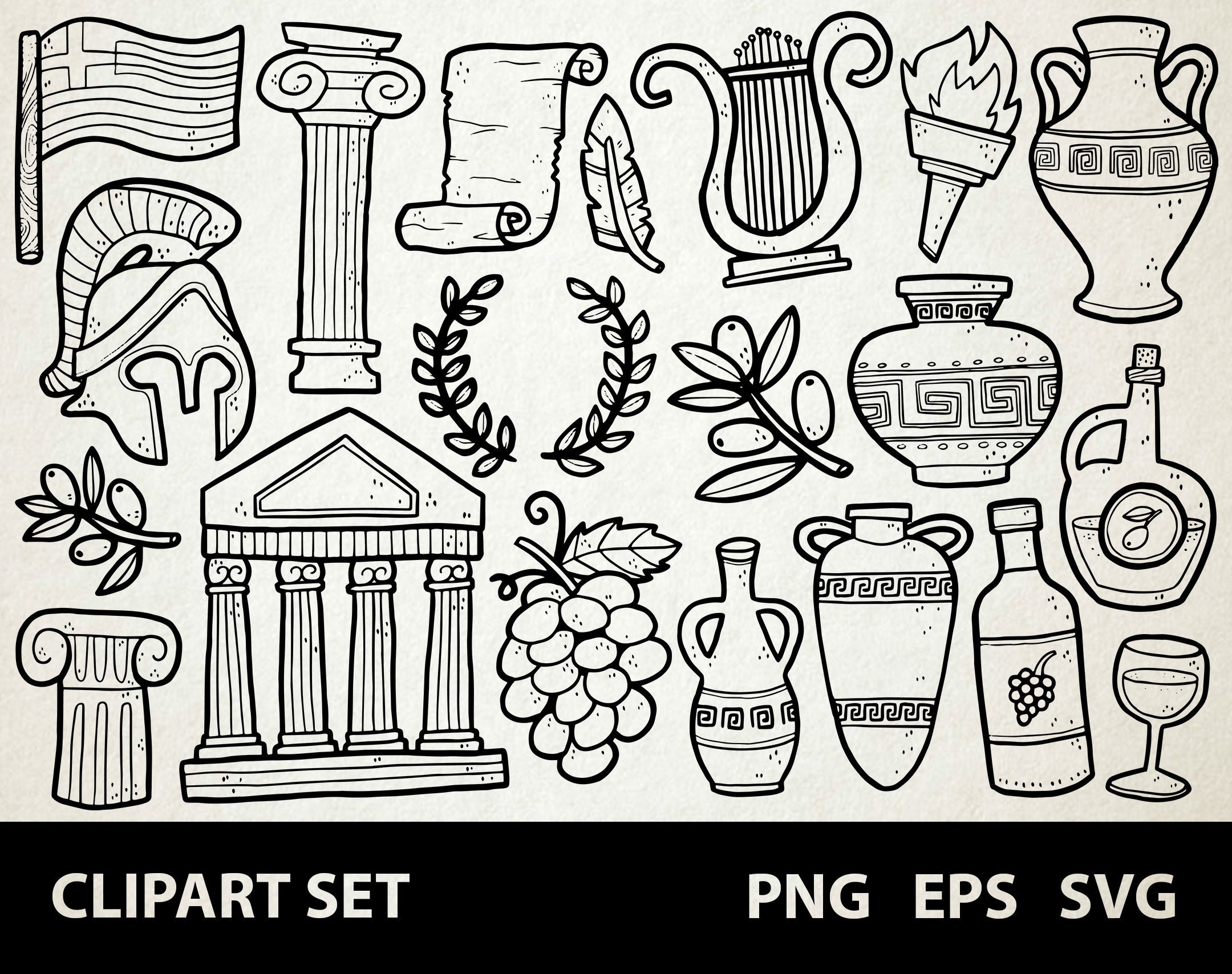 Greece / Digital Clip Art Graphics / SVG, PNG, EPS / Europe, Athens ...