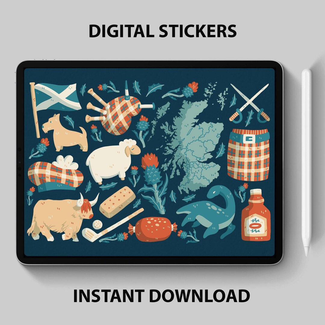 Scotland Digital Stickers – Highlands, Edinburgh, Whisky, Loch Ness ...