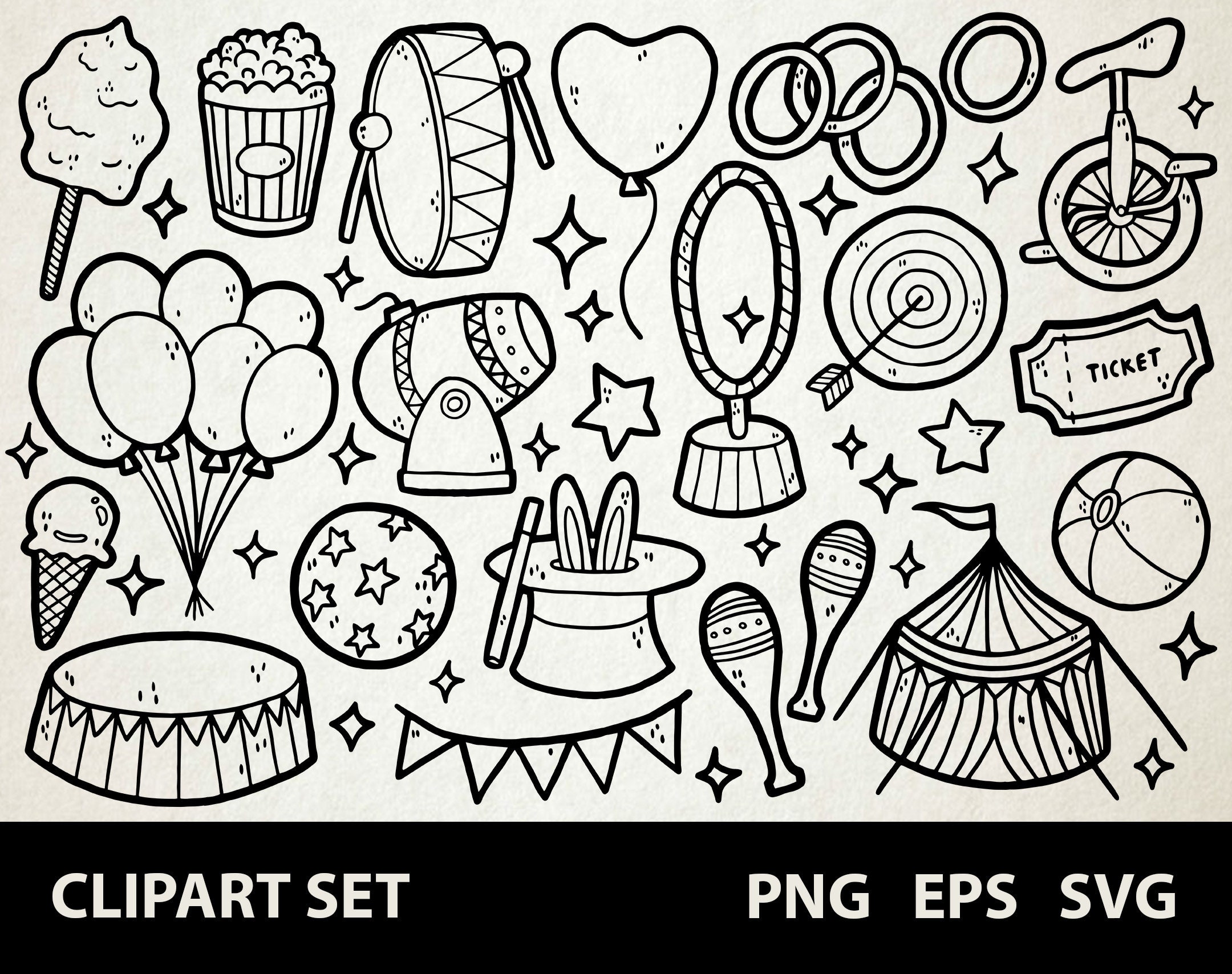 Circus / Digital Clip Art Graphics / SVG, PNG, EPS / Acrobat, Tent ...