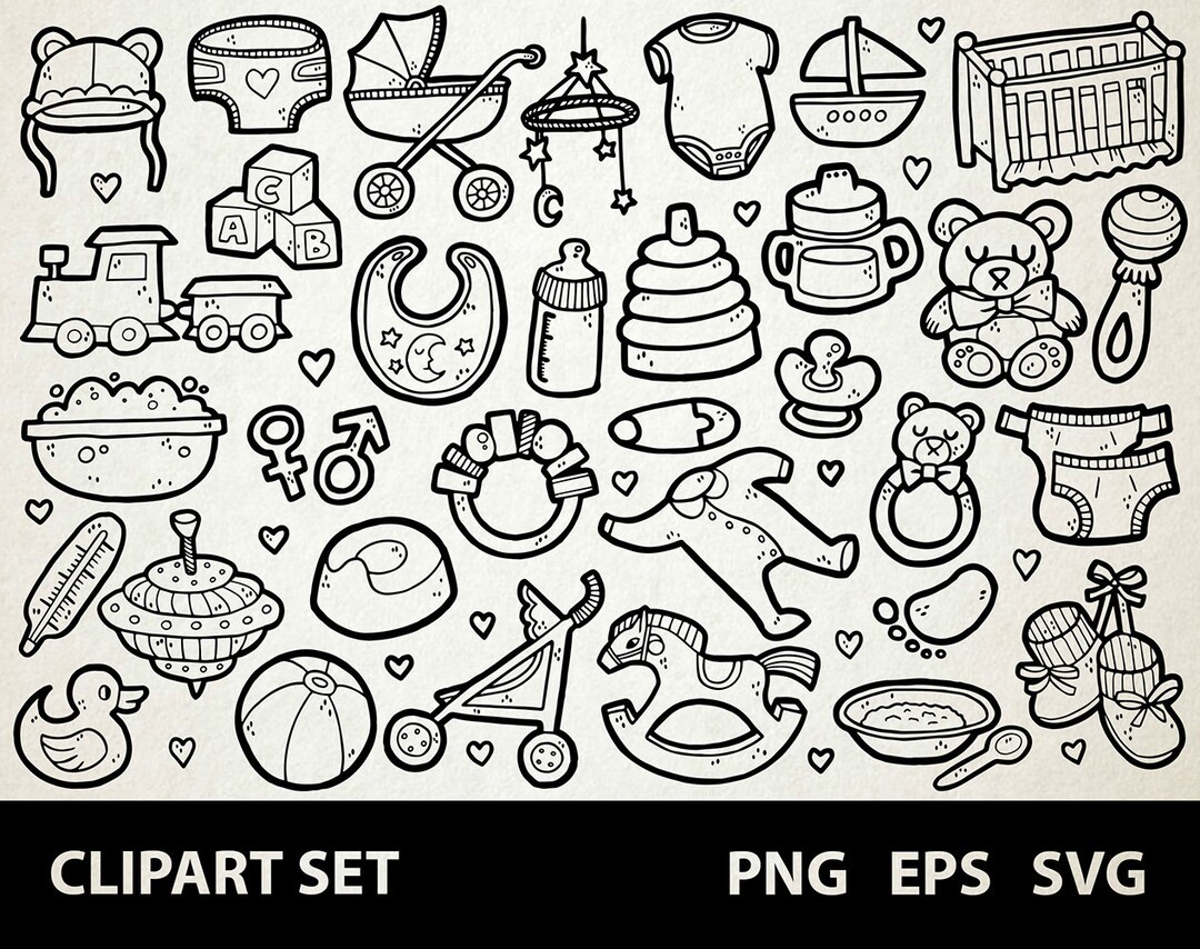 Baby / Digital Clip Art Graphics / SVG, PNG, EPS / Baby Shower, Gender ...