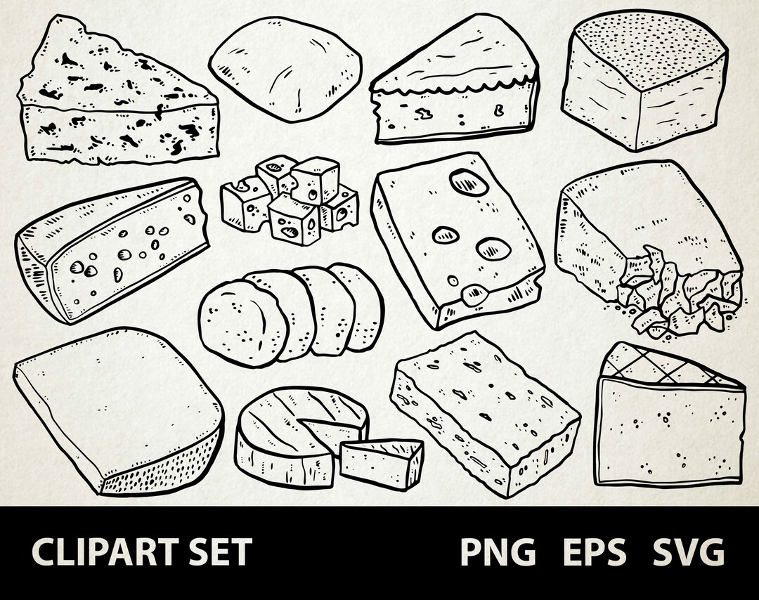 Cheese / Digital Clip Art Graphics / SVG, PNG, EPS / Dairy, Parmesan ...