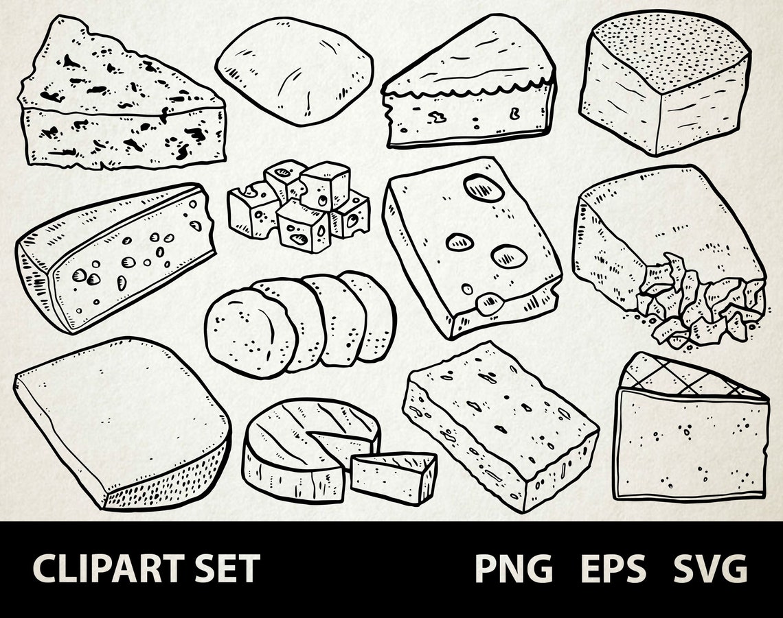 Cheese / Digital Clip Art Graphics / SVG, PNG, EPS / Dairy, Parmesan ...