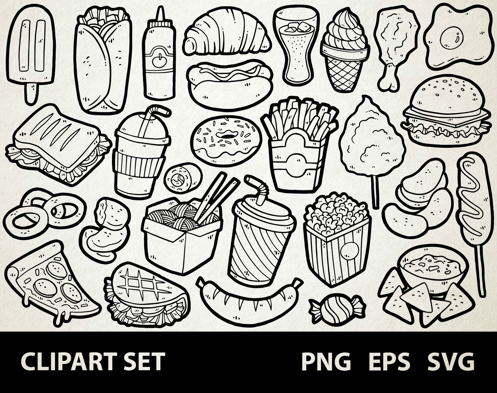 Fast Food / Digital Clip Art Graphics / SVG, PNG, EPS / Junk Food ...