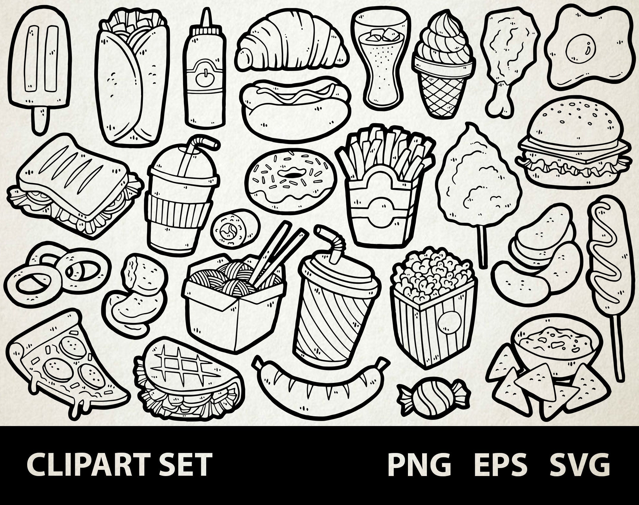 Fast Food / Digital Clip Art Graphics / SVG, PNG, EPS / Junk Food ...