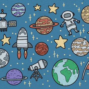 Bundle of Space, Planets & Galaxy Doodles / Digital Clip Art Graphics ...