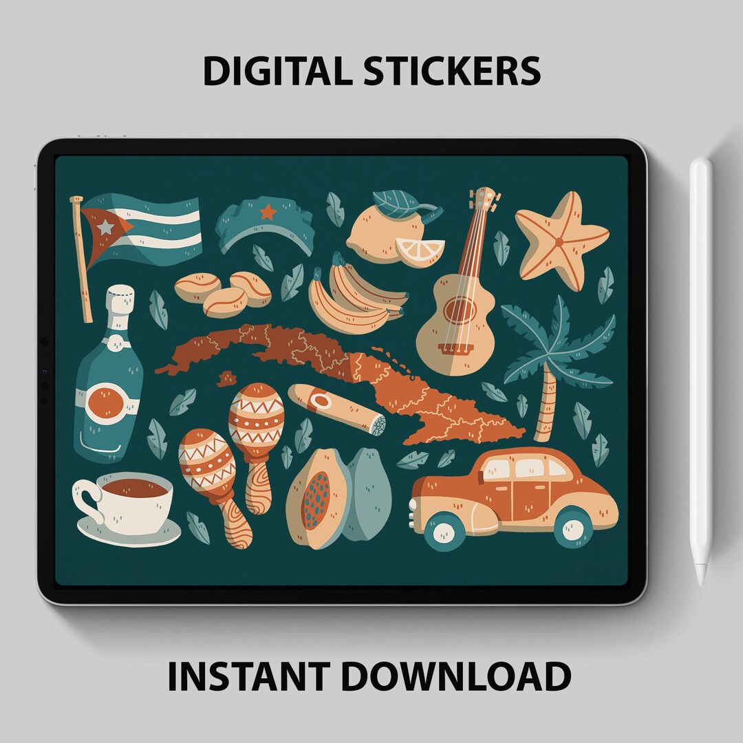 Cuba Digital Stickers – Cuban Vibes for Goodnotes + Digital Planners ...